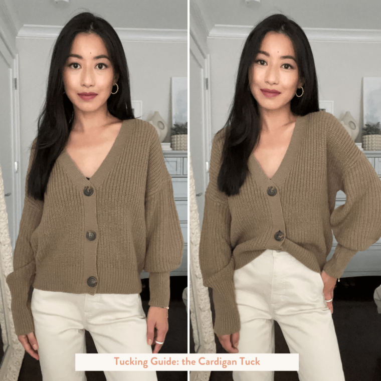 How to tuck a chunky knit sweater