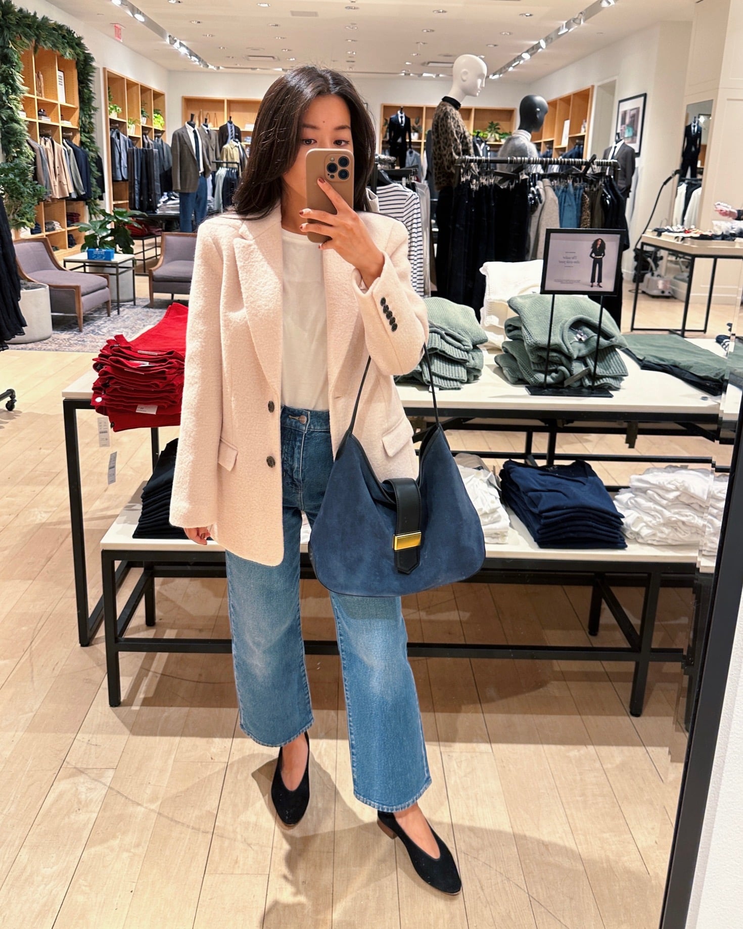 Petite Winter Outfit: Aritzia SLouch Coat + Levis Wedgie Sale